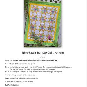 Nine-patch Star Lap Quilt Pattern - Etsy