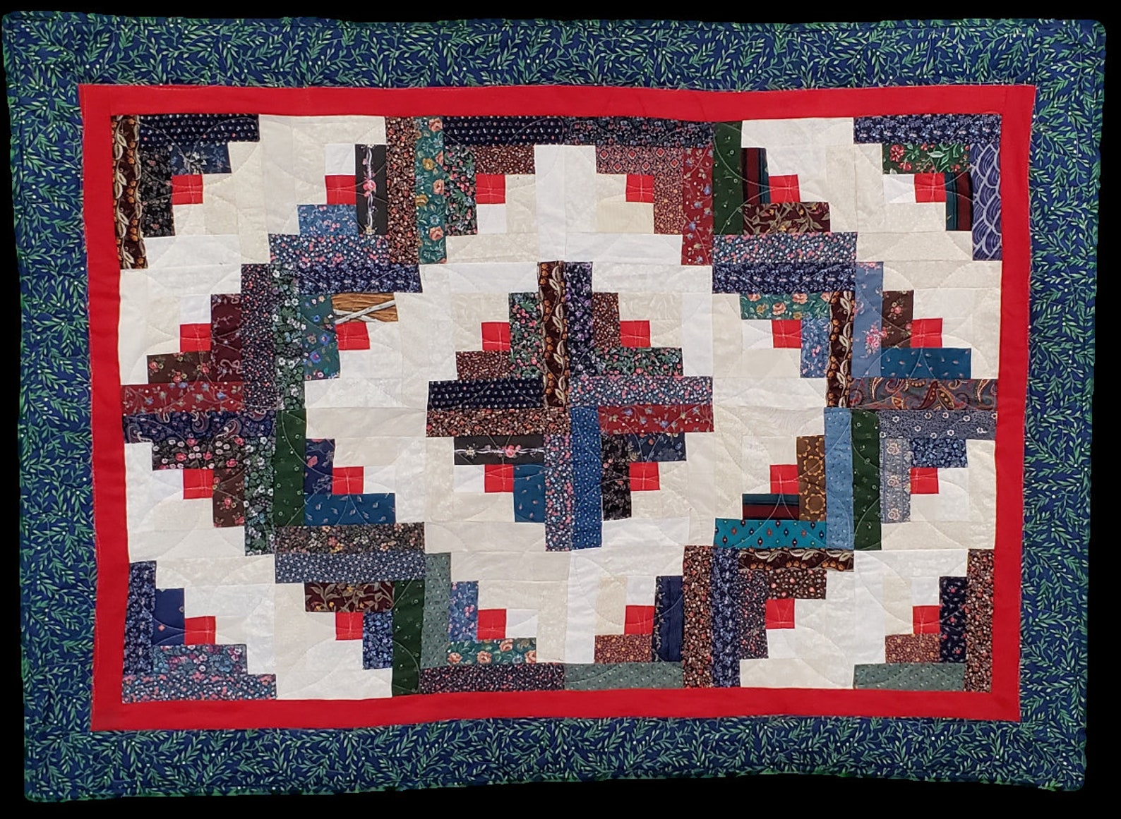 Scrap Log Cabin Lap Quilt Pattern | Etsy