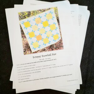 Scrappy Snowball Star Baby Quilt Pattern - Etsy
