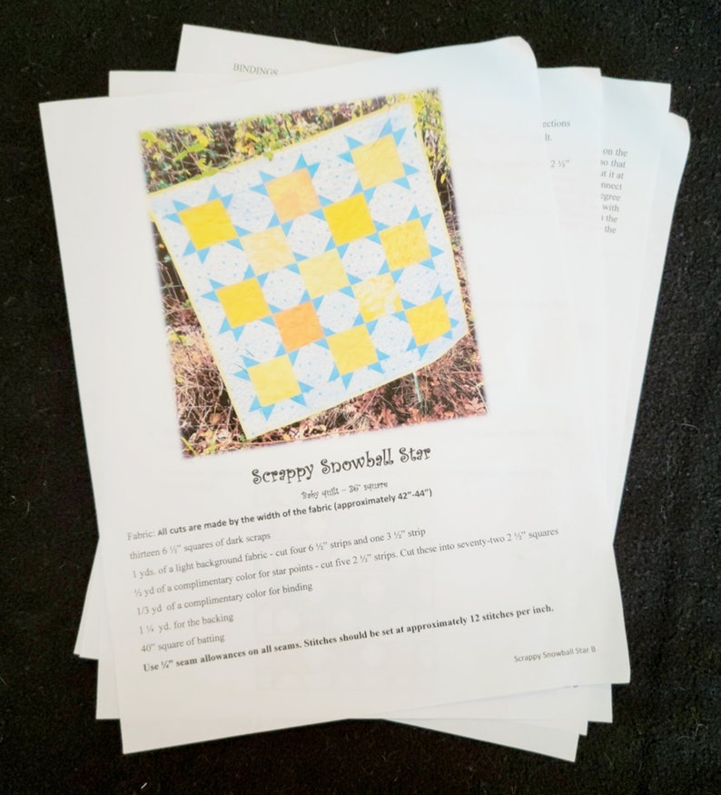 Scrappy Snowball Star Baby Quilt Pattern - Etsy
