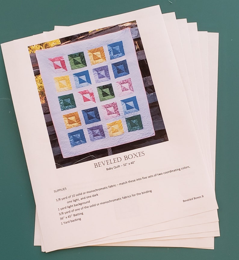 Beveled Boxes Baby Quilt Pattern - Etsy