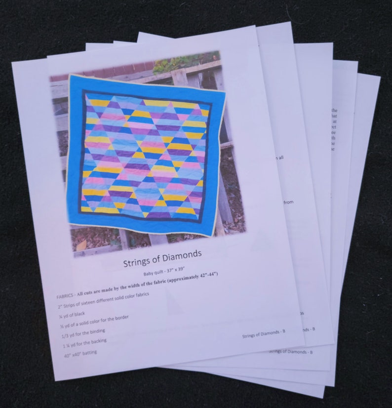 String of Diamonds Baby Quilt Pattern - Etsy