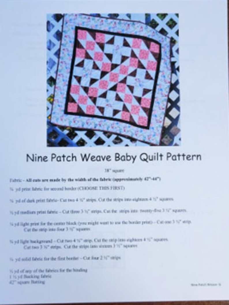 Nine-patch Weave Baby Quilt Pattern - Etsy