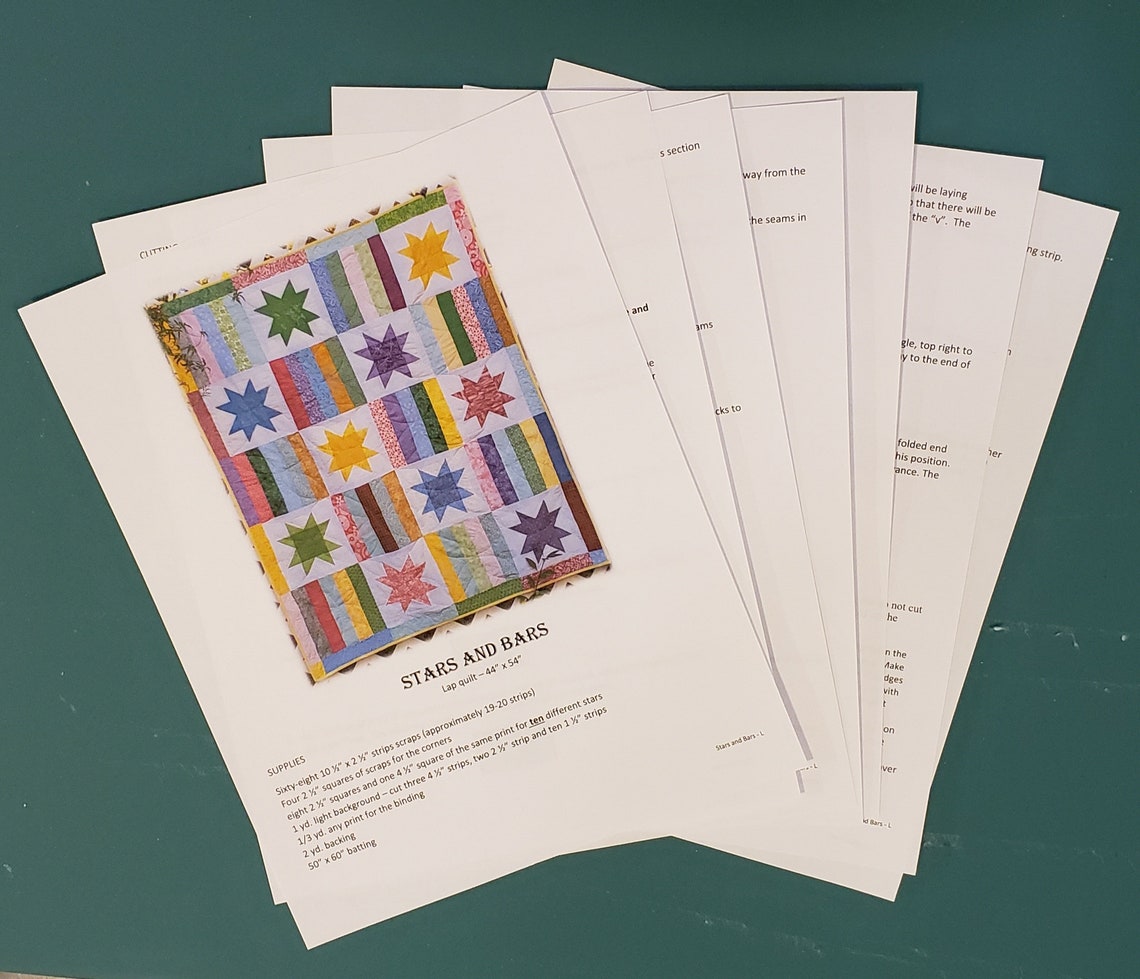 Stars and Bars Lap Quilt Pattern - Etsy