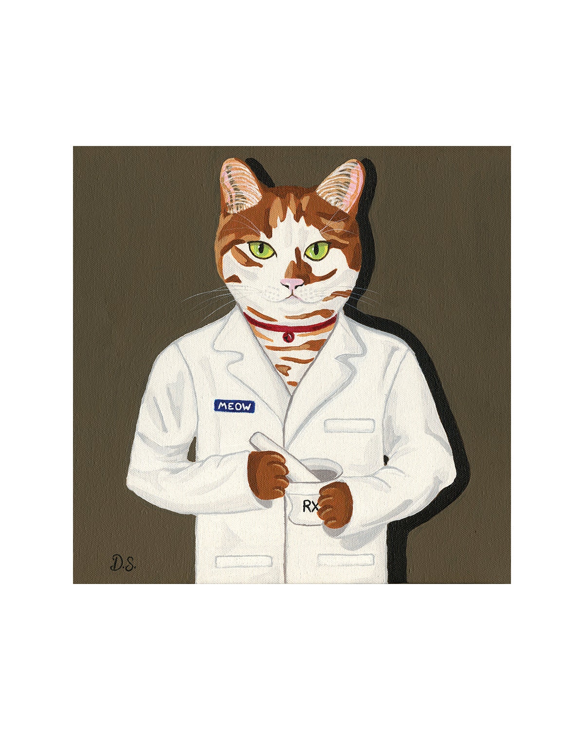 Cat Pharmacist Art Print Whimsical Gift Wall Decor - Etsy