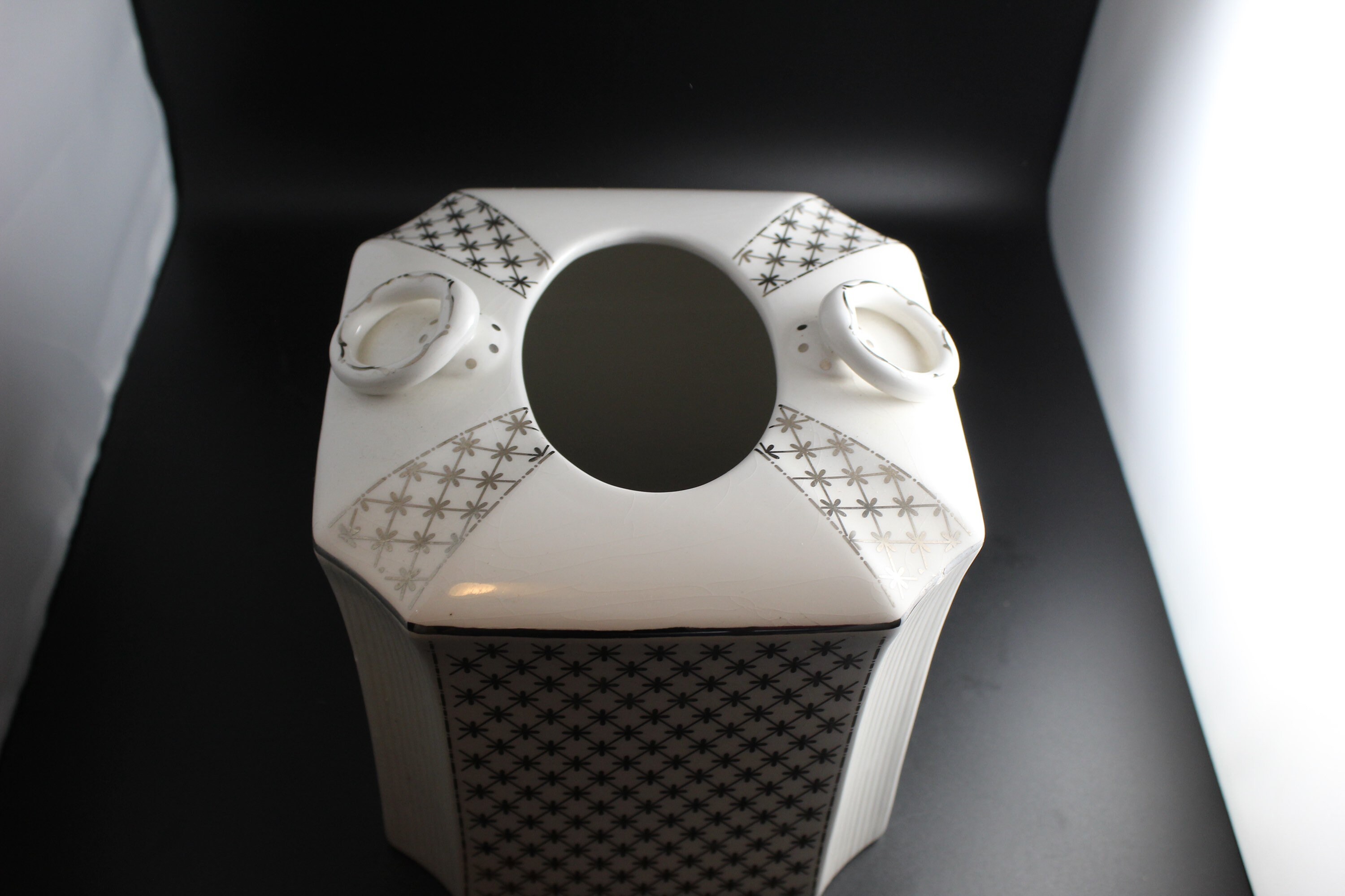 Vintage White Ceramic Tissue Box Cover With Gold Starbursts - Etsy