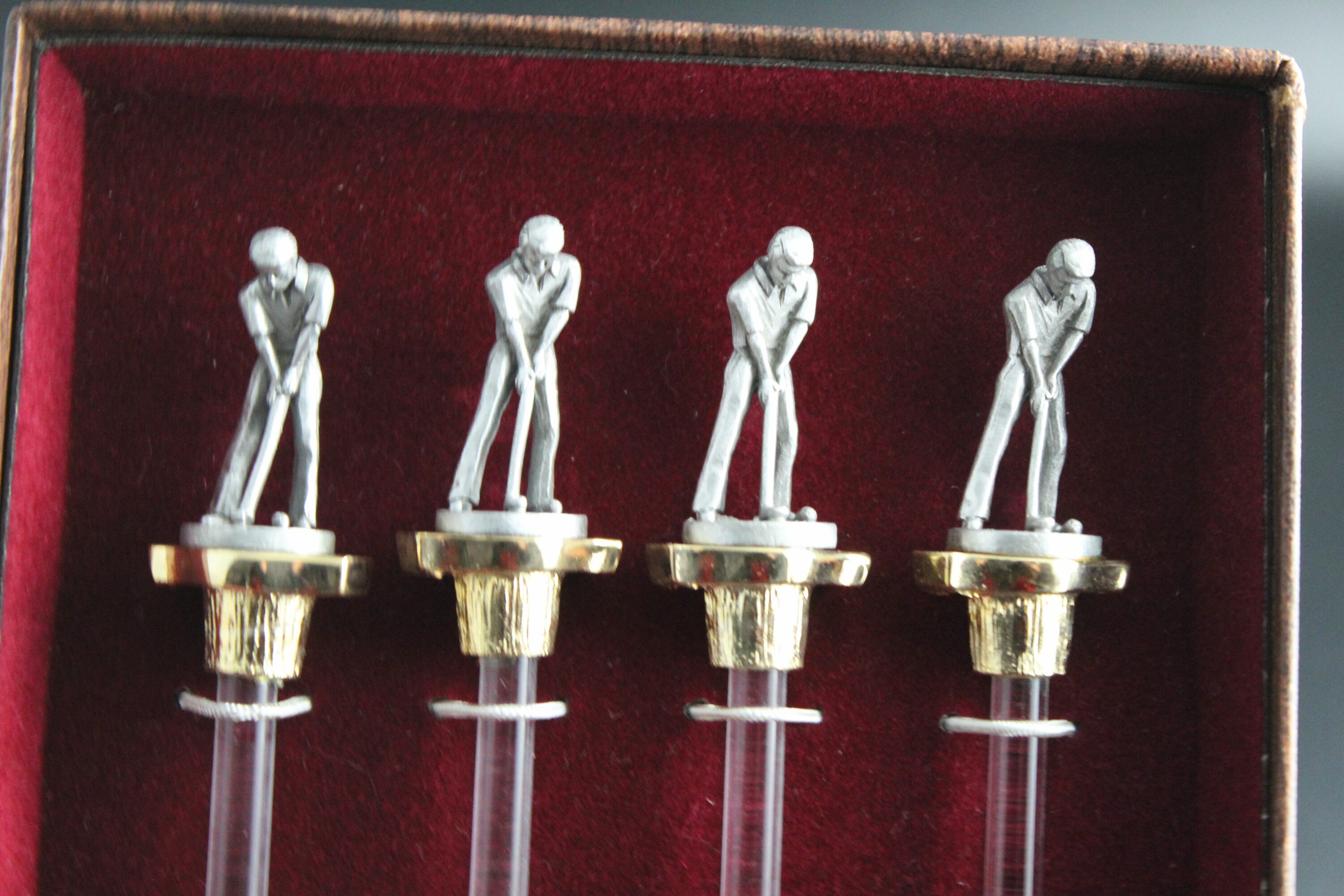 Vintage Fort Brand Pewter and Crystal Golfer Swizzle Sticks - Etsy