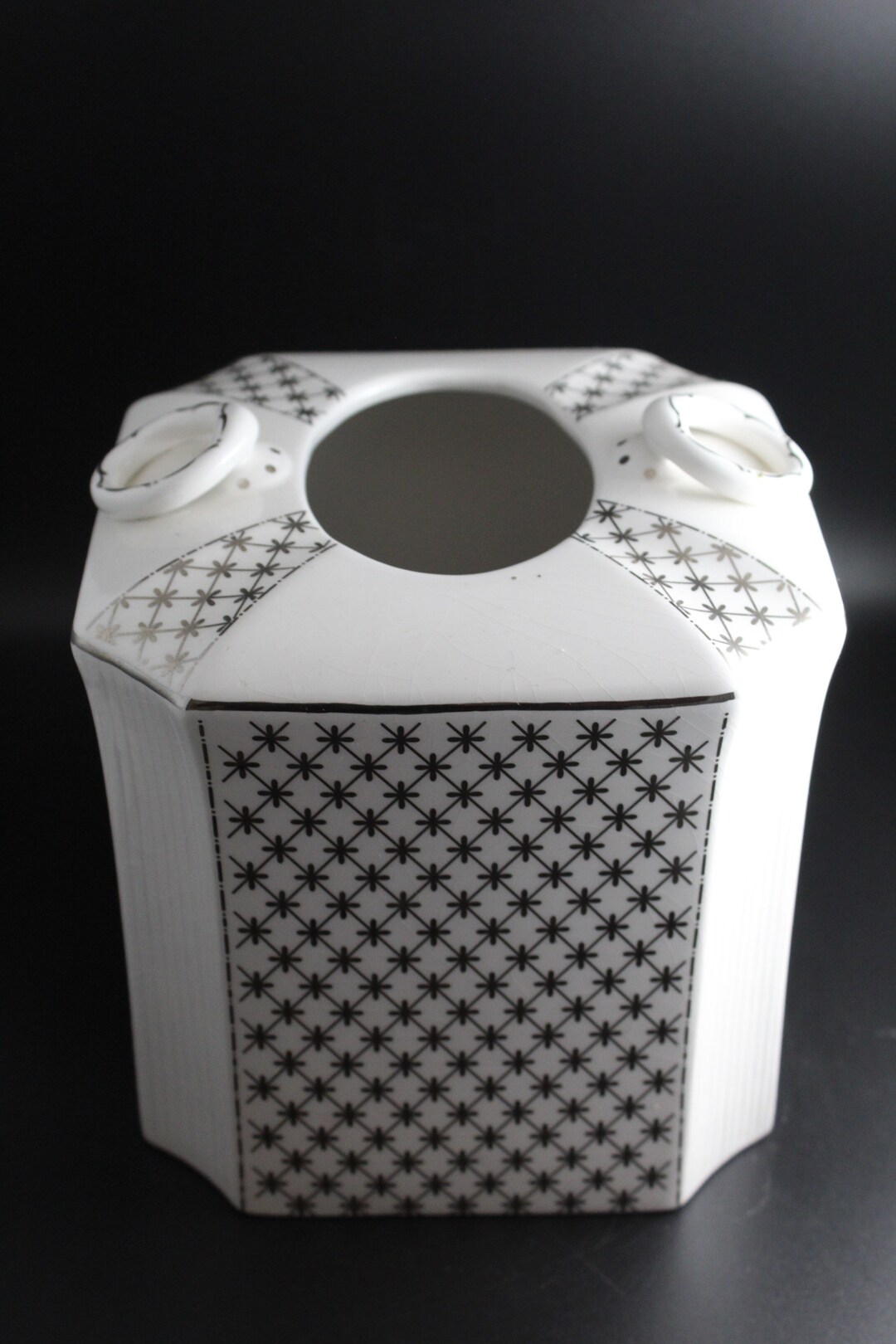 Vintage White Ceramic Tissue Box Cover With Gold Starbursts - Etsy