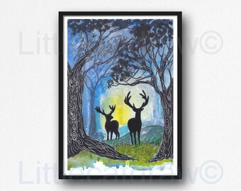 Forest Path Painting Print From Original Watercolor - Etsy