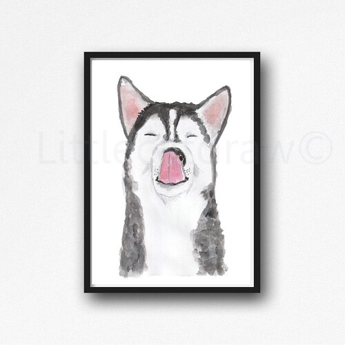 Siberian Husky Wall Art Husky Print Husky Dog Decor Dog | Etsy