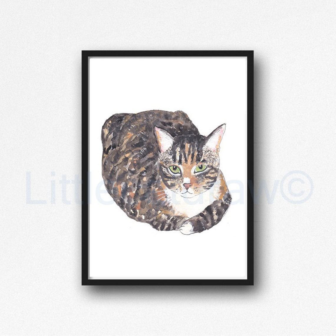 Cat Print Loaf Tabby Cat Watercolor Painting Print Tabby Cat - Etsy