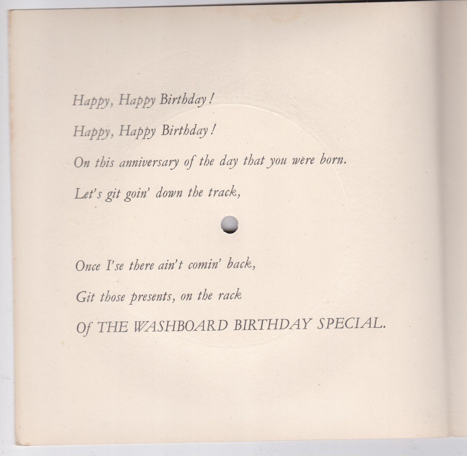 Adorable 1950s melody Card Flexi-disc Birthday Card is a Real 78 R.p.m ...