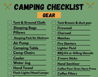Editable Camping Checklist Camping Planner Pets Camping - Etsy