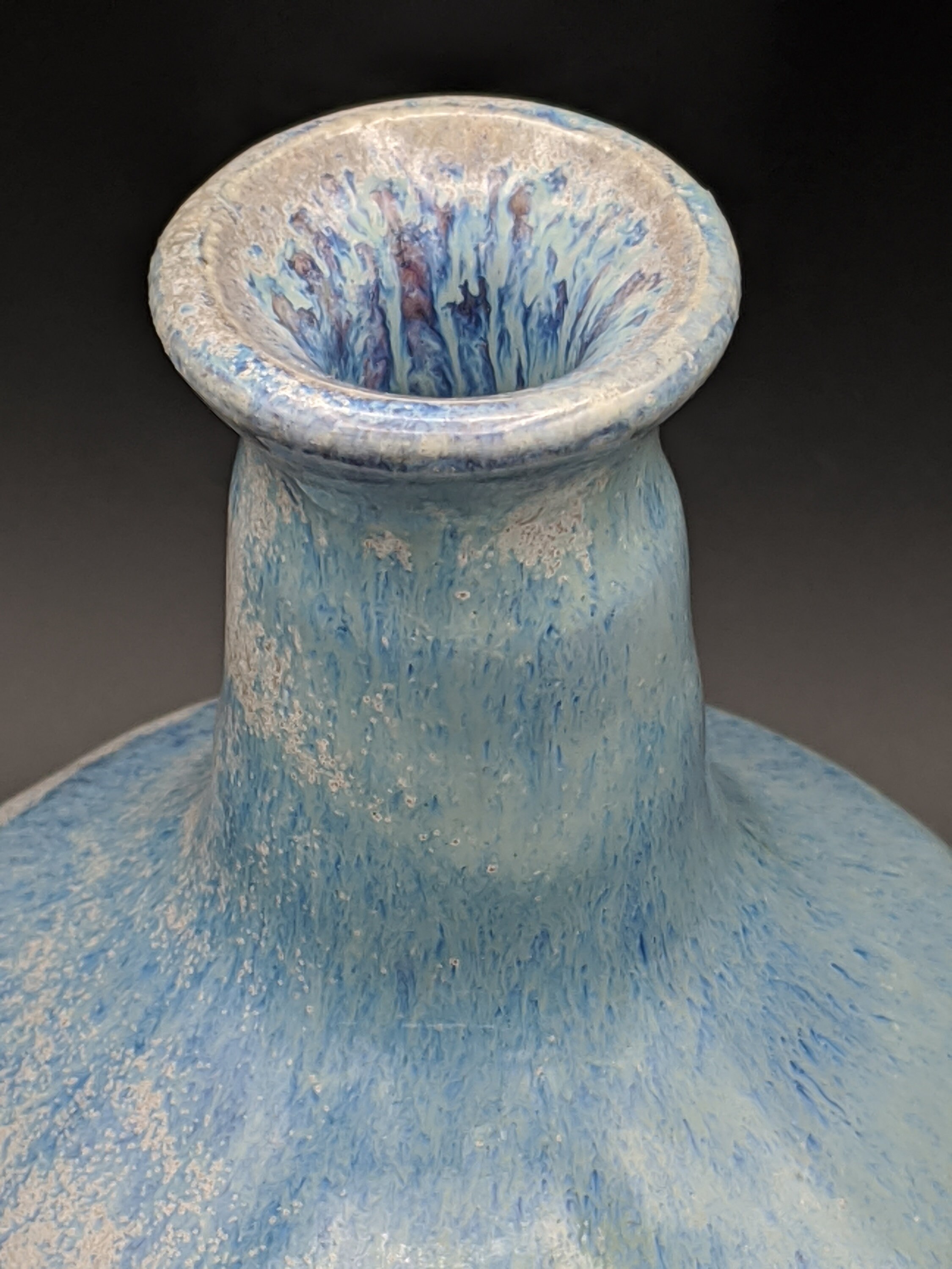 Ice Blue Winter Ceramic Vase | Wheel-thrown Stoneware Vase | Pottery ...