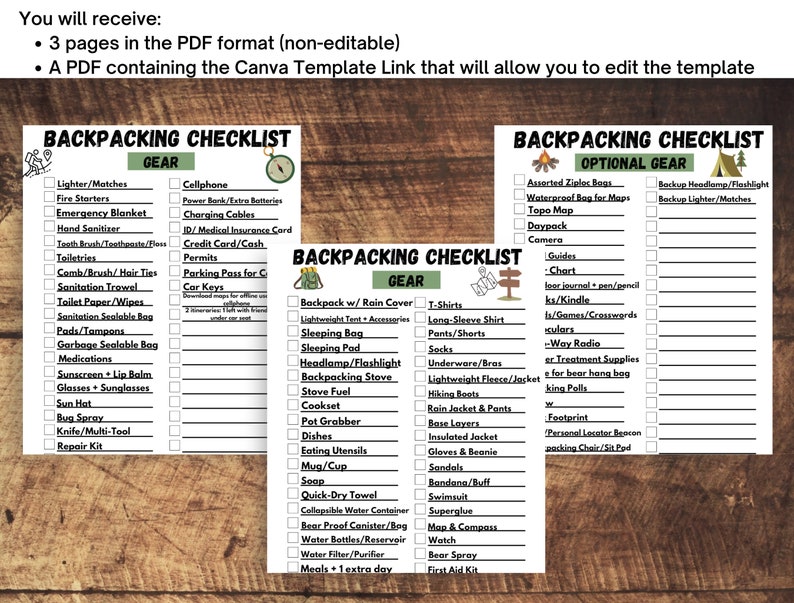 Editable Backpacking Checklist | Camping Planner | Explore Outdoors ...
