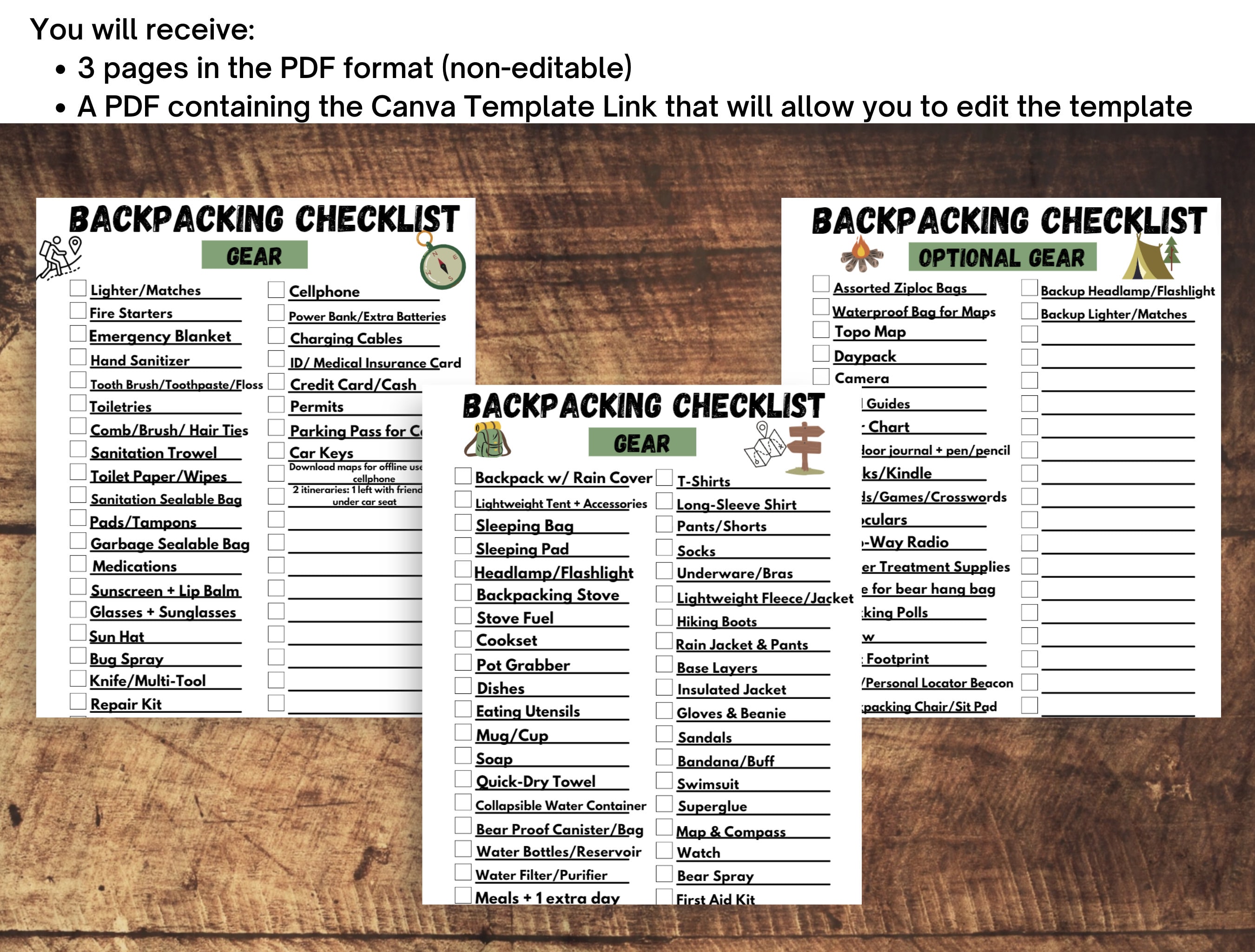 Editable Backpacking Checklist | Camping Planner | Explore Outdoors ...