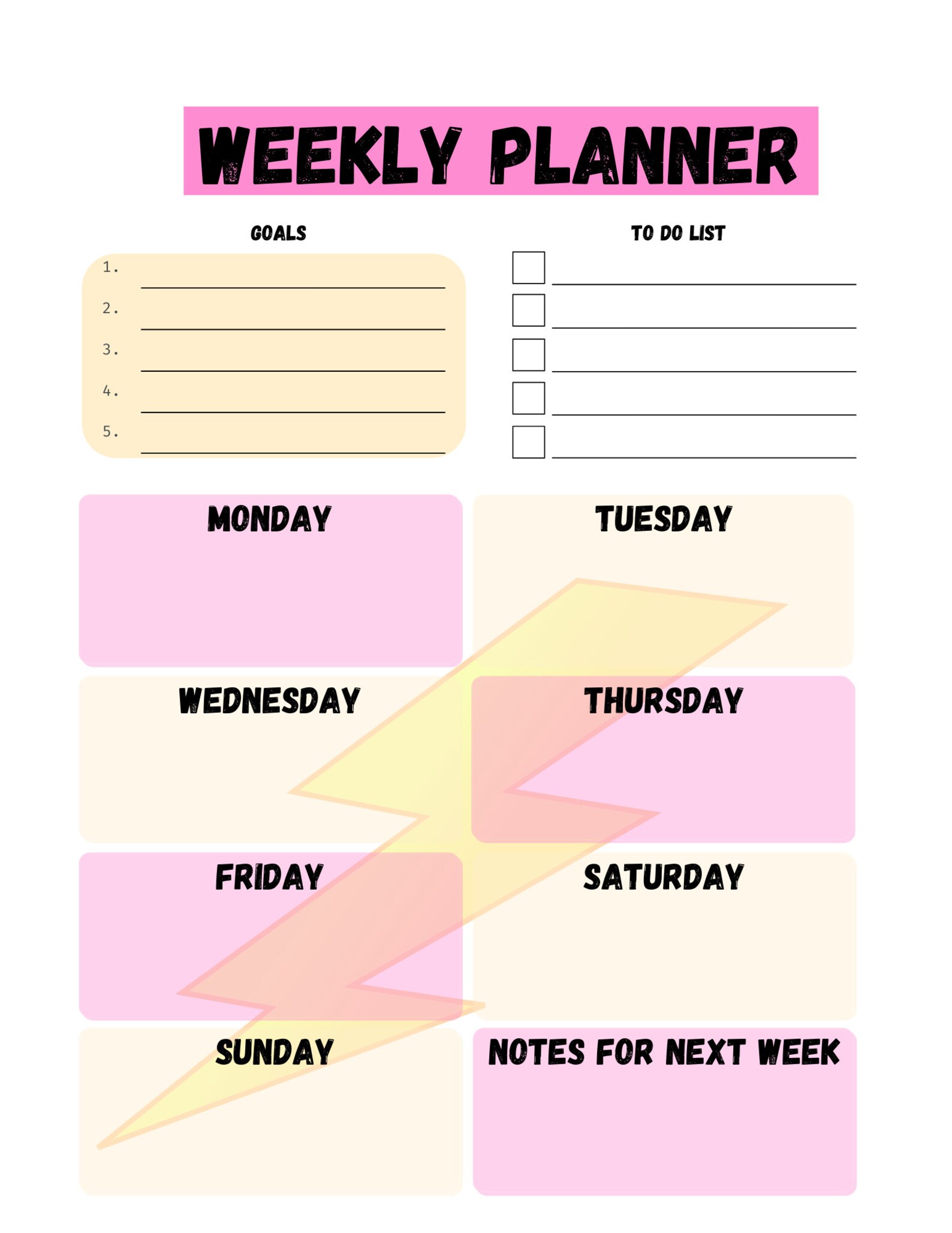 Editable Daily Weekly Monthly Yearly Planner Goal Tracker | Etsy