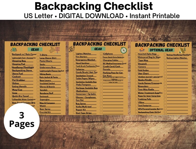 Editable Backpacking Checklist | Camping Planner | Explore Outdoors ...