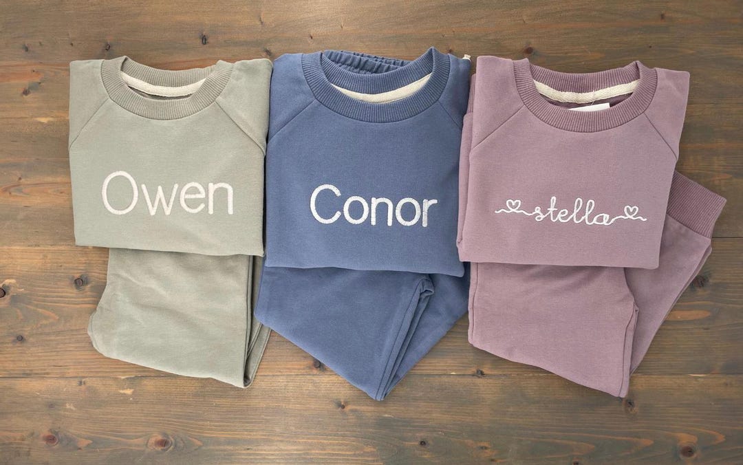 Kids Jogger Set, Embroidered Jogging Suit, Toddler Name Outfit ...