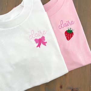 Girls Embroidered Shirt, Kids Name Tshirt, Personalized Girl Shirt ...