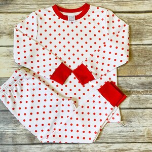 Girl's Monogrammed Pajamas, Personalized Kid's Pj's, Girl's Polka Dot ...