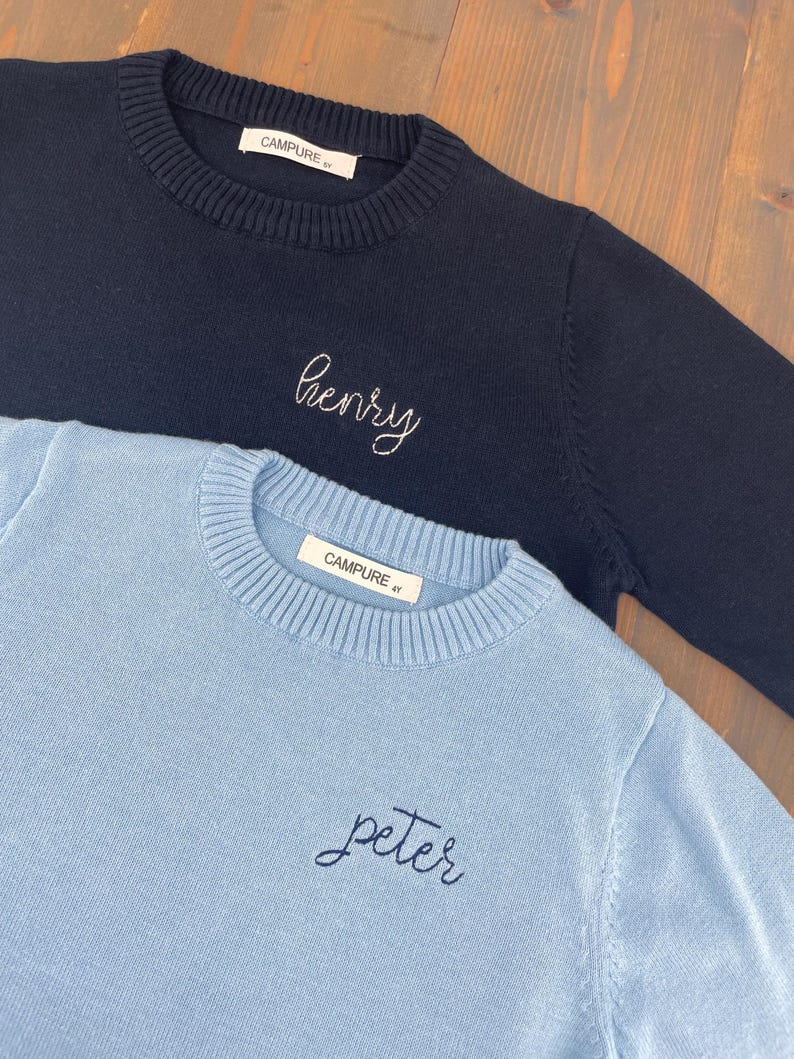 Boy’s Monogrammed Sweater, Toddler Embroidered Pullover, Custom Name ...
