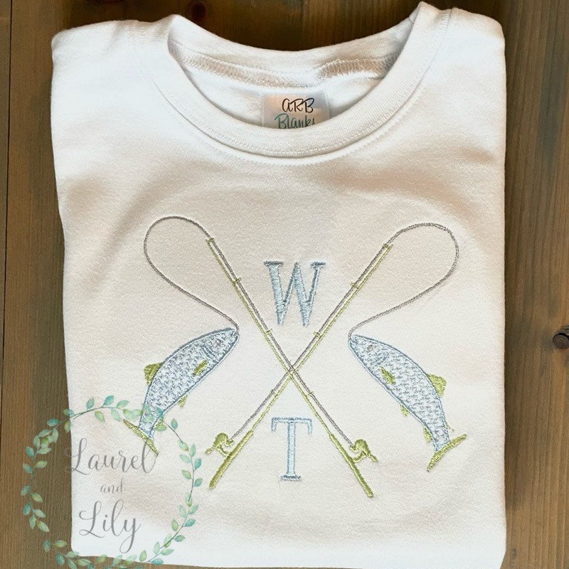 Fishing Applique - Etsy