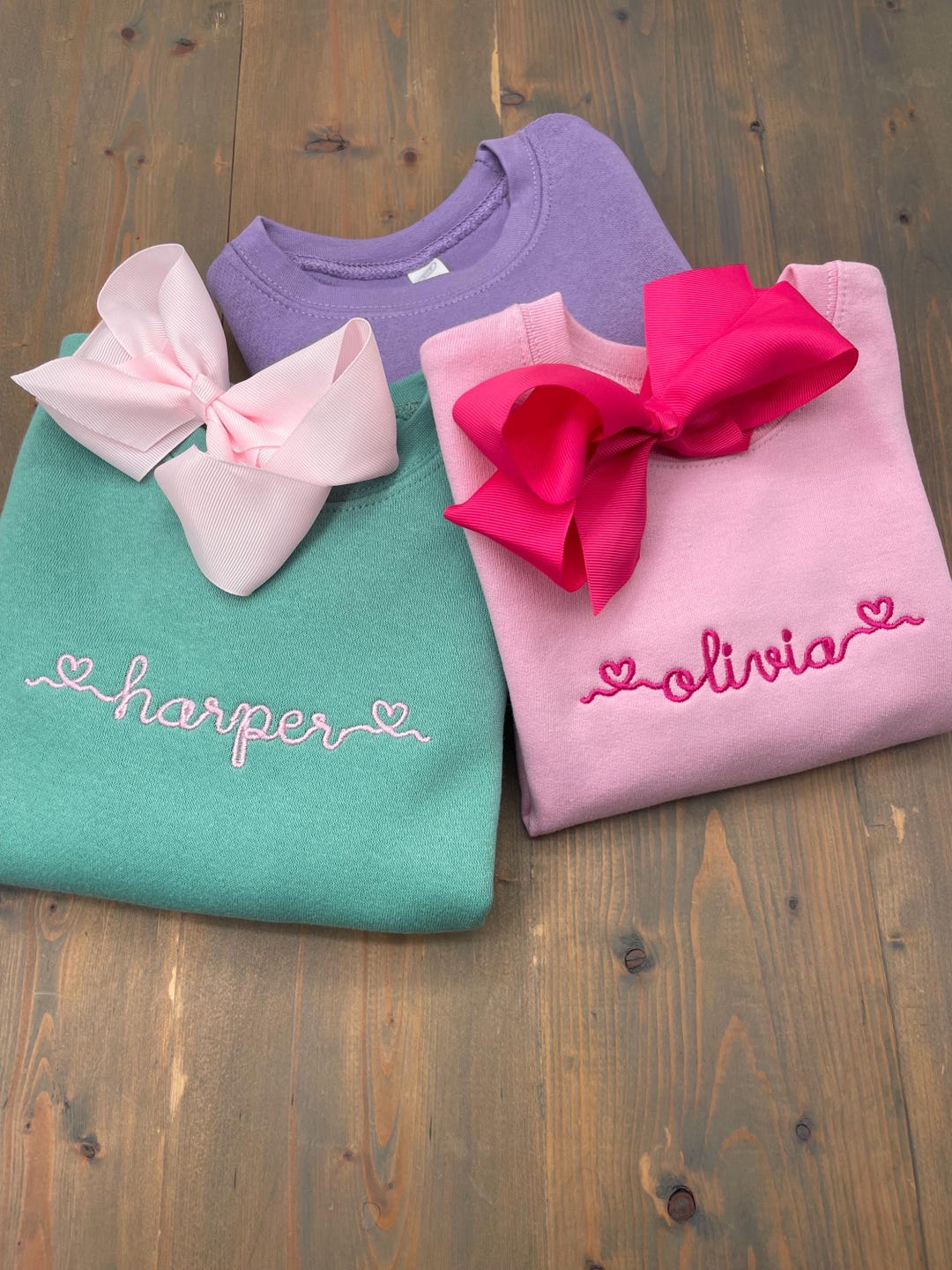 Girls Embroidered Sweatshirt, Girl Name Shirt, Youth Monogram Sweater ...