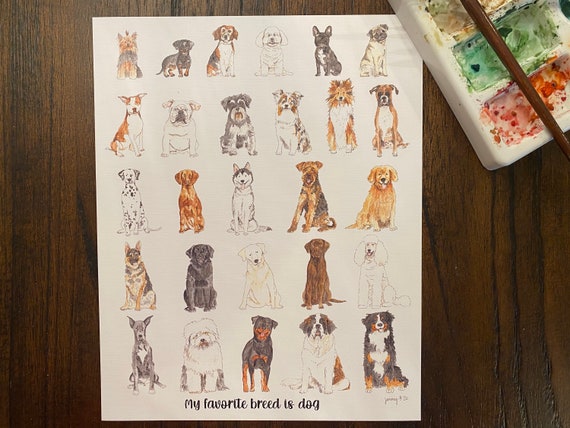 Dog Breeds Print | Etsy