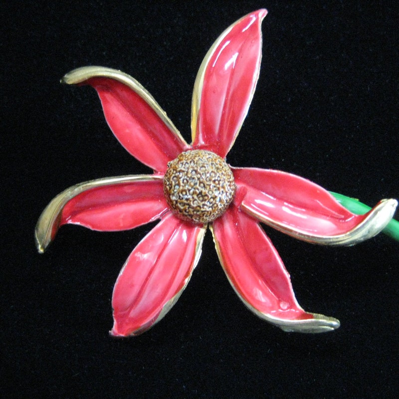Enamel Flower Brooch - Etsy