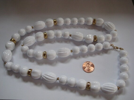 Vintage Monet White Beads - Gem