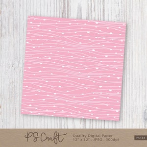 Valentine's Digital Paper, Seamless Valentines Papers, Pink Digital ...