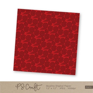 Red and Gold Digital Paper, Chinese New Year Digital Paper, Asian Red ...