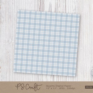 Winter Plaid Digital Paper, SEAMLESS Winter Background, Blue Plaid ...