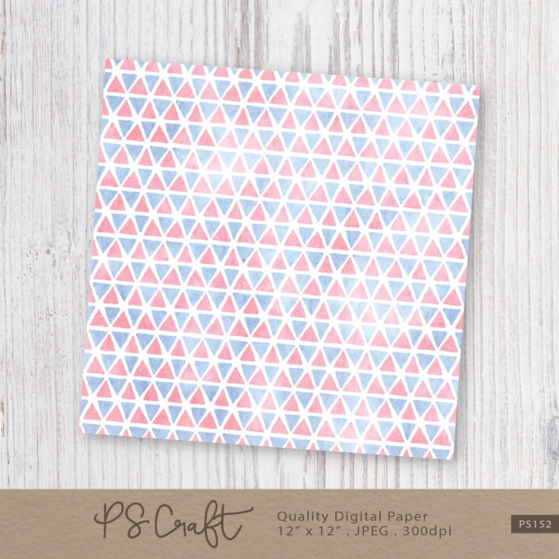 Watercolor Triangle Digital Papers Triangle Background in Two - Etsy