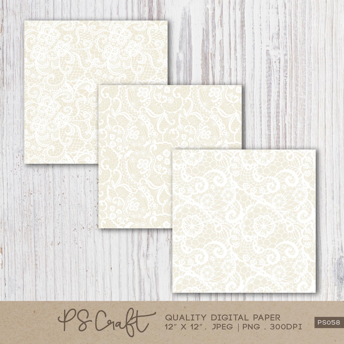 SEAMLESS White Lace Digital Papers, Transparent Lace Overlay, Floral ...