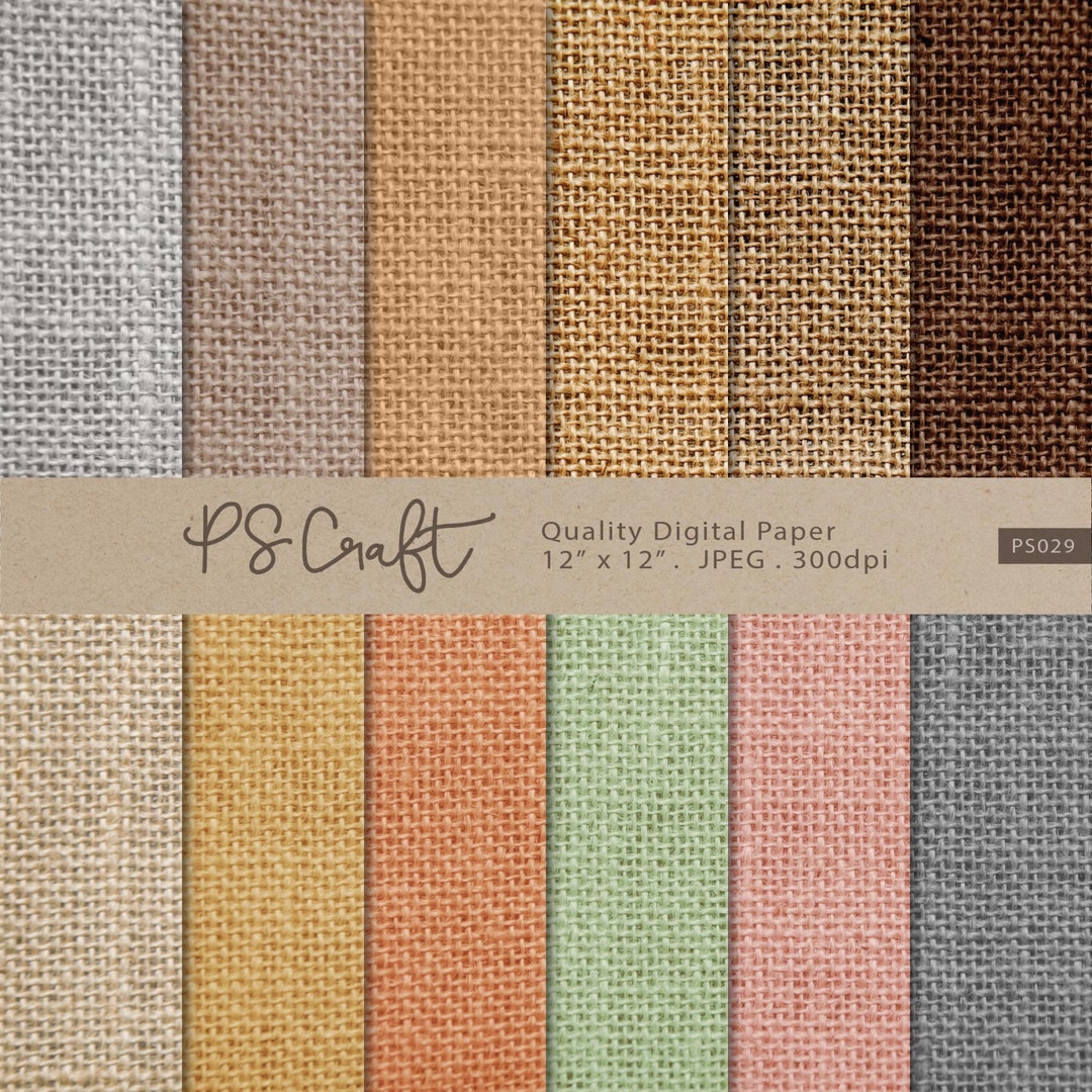 Burlap Digital Papers, Linen Fabric Texture Digital Papers, Burlap ...