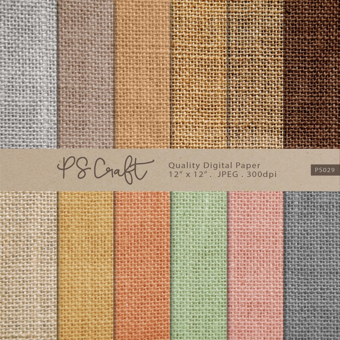Burlap Digital Papers, Linen Fabric Texture Digital Papers, Burlap ...