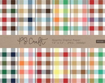 Gingham Digital Papers SEAMLESS Gingham Background Plaid | Etsy