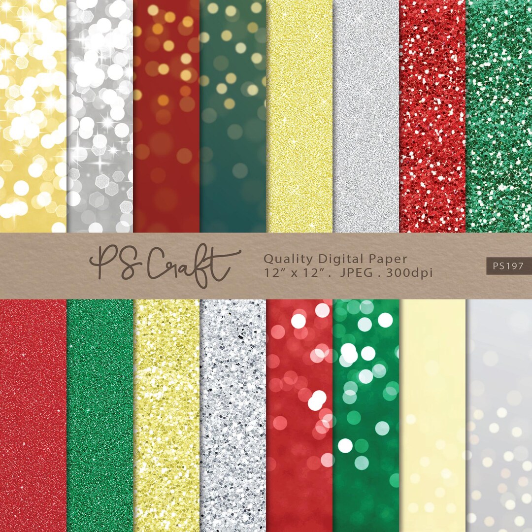 Christmas Sparkles - Glitter and Bokeh Digital Papers, Christmas ...