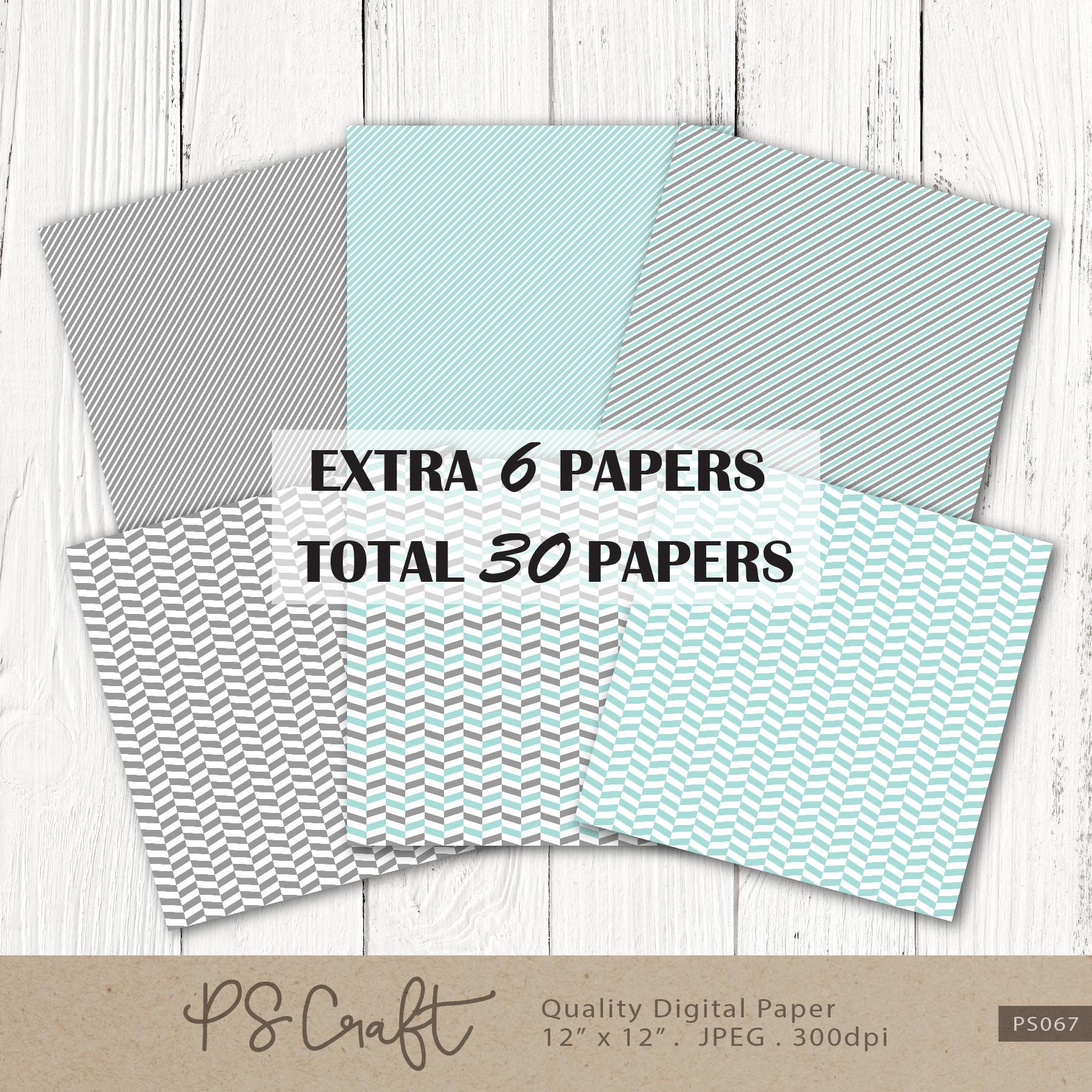 Aqua and Grey Digital Papers, New Baby Shower Digital Paper, Aqua ...
