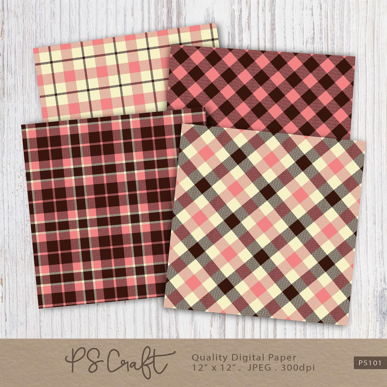 Retro Plaid Digital Papers SEAMLESS Plaid Background Retro - Etsy