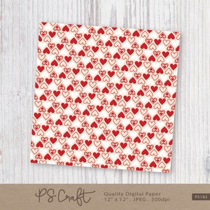 Valentine's Digital Paper, SEAMLESS Valentine's Papers, Red Digital ...