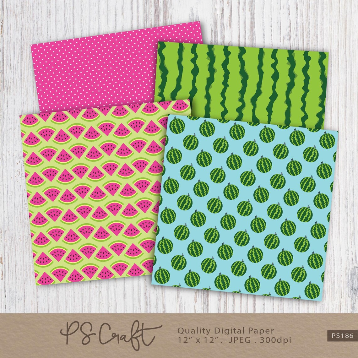 Watermelon Digital Paper SEAMLESS Summer Fruit Pattern - Etsy