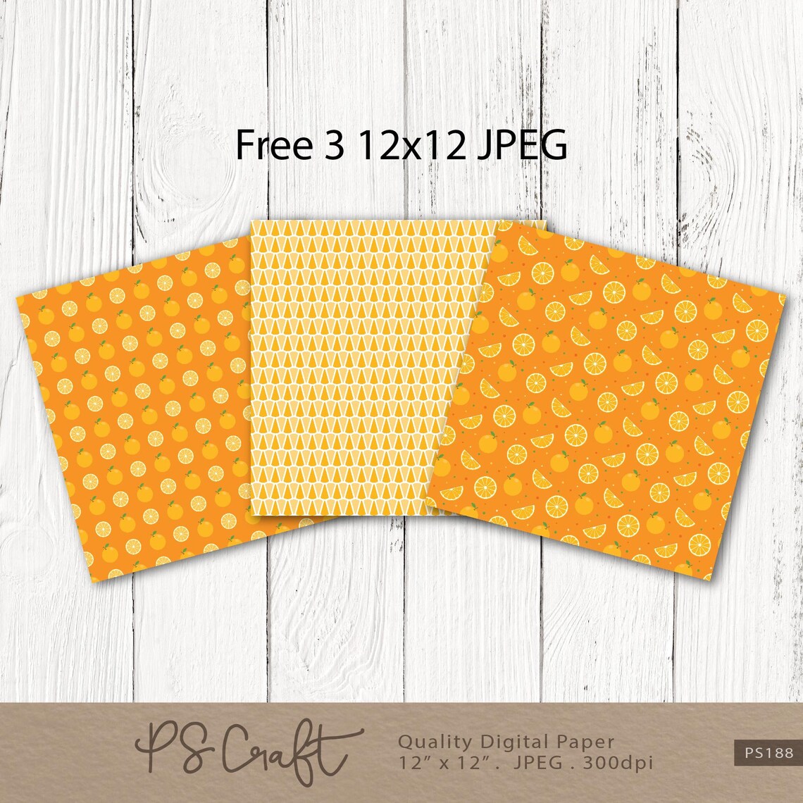 Orange Digital Paper SEAMLESS Summer Fruit Pattern Citrus | Etsy