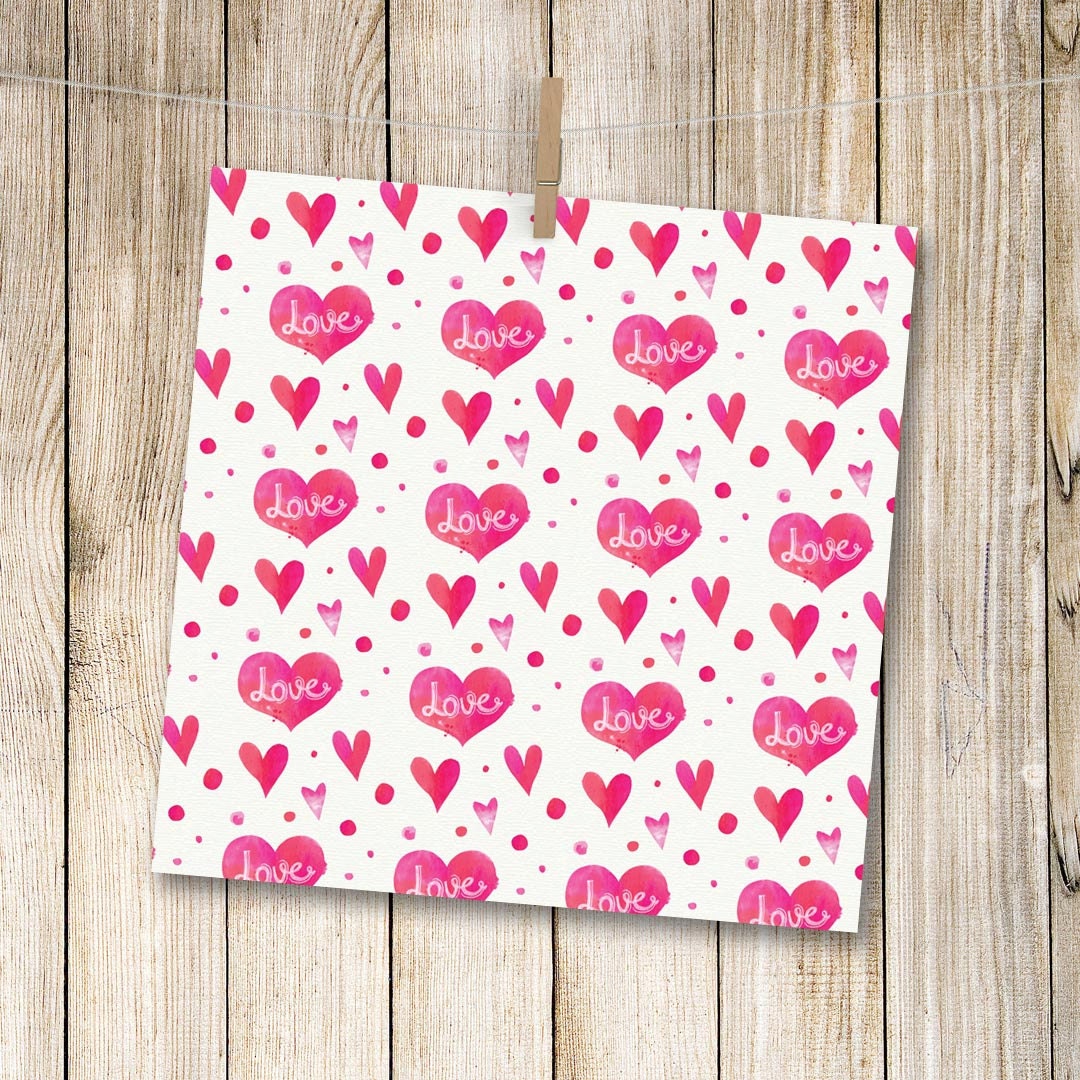 Watercolor Hearts Digital Papers, Valentine Digital Papers, Pink Papers ...
