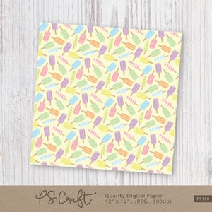 Ice Cream Digital Paper, Seamless Summer Ice Cream Background, Ice ...