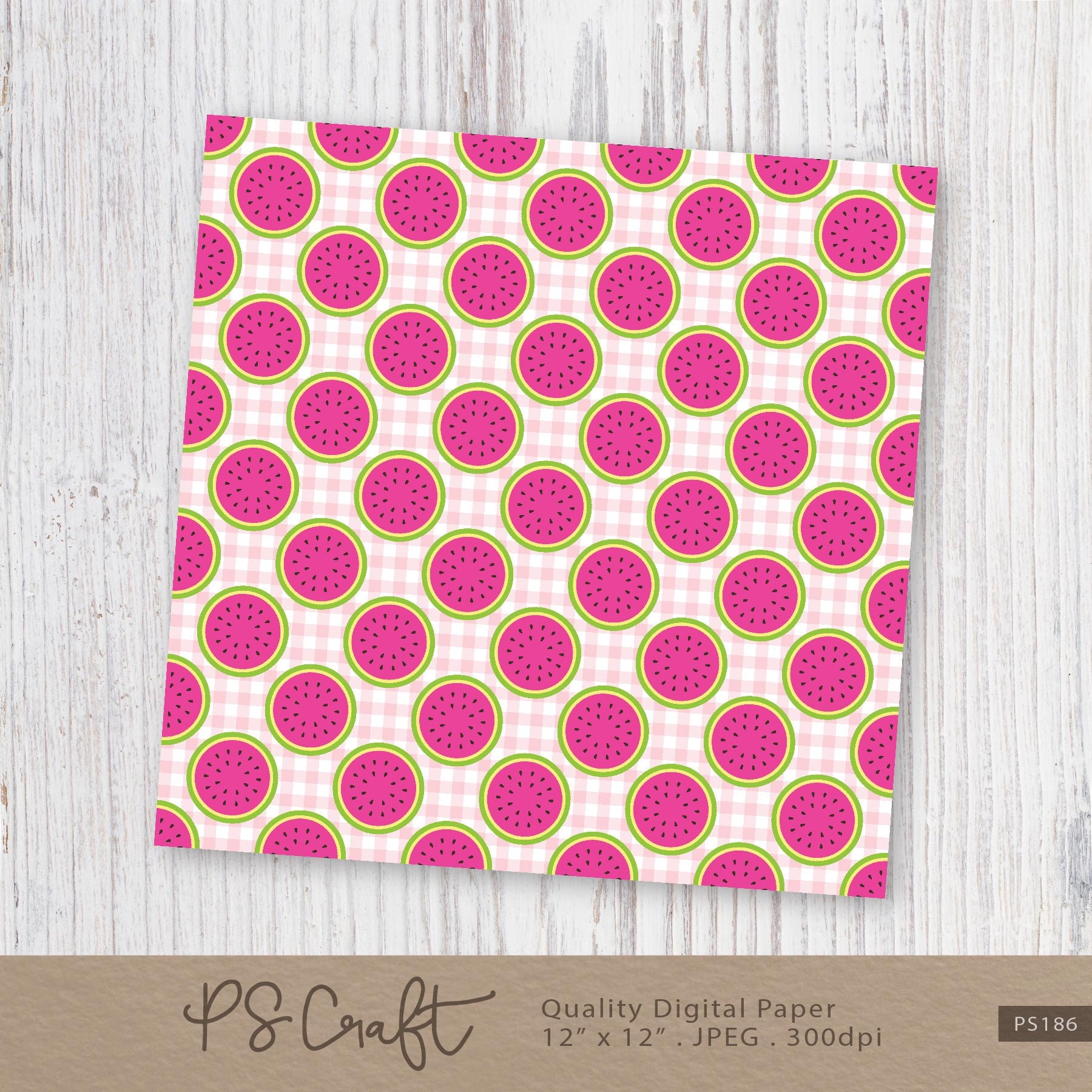 Watermelon Digital Paper, SEAMLESS Summer Fruit Pattern, Watermelon ...