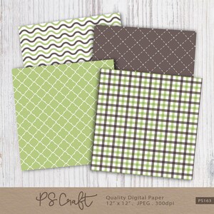 Baby Green Digital Papers, SEAMLESS New Baby Shower Digital Paper, Baby ...