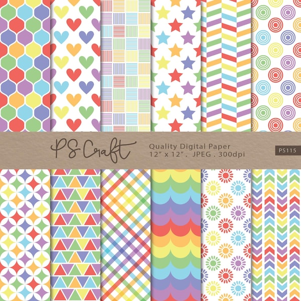 Digital Heart Papers - Etsy